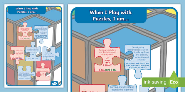 When I Play with Puzzles Display Poster ELC (teacher made)