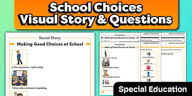 Making Good Choices at School Visual Social Story for Special Education