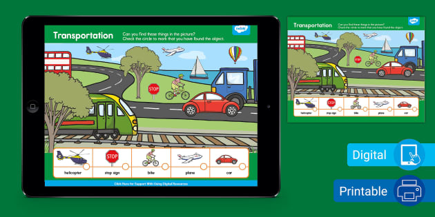 Transportation Can You Find? Picture Activity (teacher made)