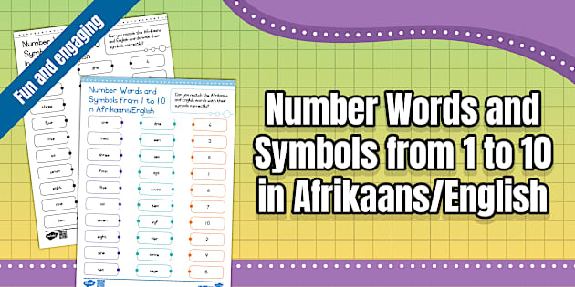 * NEW * Foundation Phase - Number Words and Symbols from 1 to 10 in