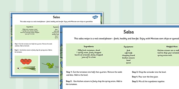 Global Food Salsa Recipe (teacher made) - Twinkl