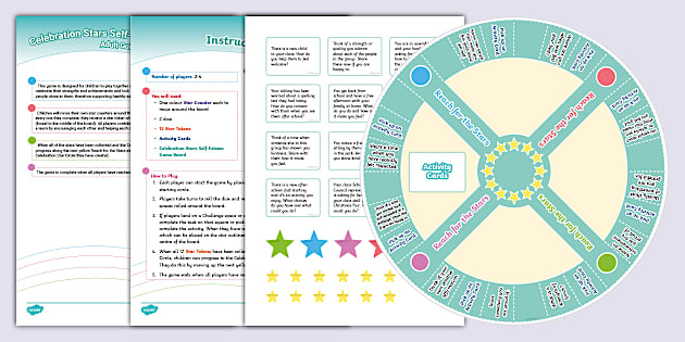 Celebration Stars Self-Esteem Board Game - Twinkl - KS2 Celebration Stars Self-Esteem Board Game - Twinkl - KS2
