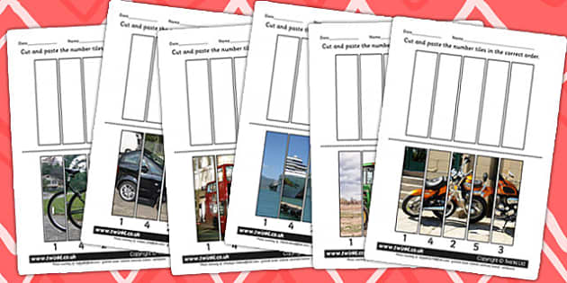 Transport Themed Number Sequencing Photo Puzzles - Twinkl