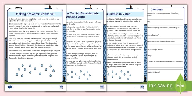 Desalination in Qatar Differentiated Reading (teacher made)