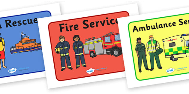 Emergency Services Display Posters (teacher made)