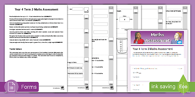 Year 4 Term 3 Maths Assessment (teacher made) - Twinkl