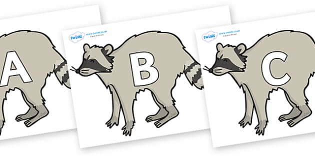 A-Z Alphabet on Racoons (Teacher-Made) - Twinkl