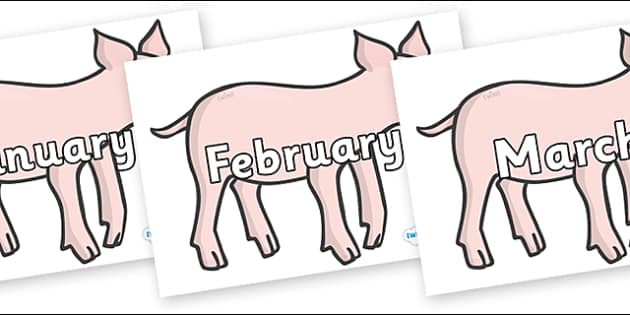 Months of the Year on Piglets (teacher made) - Twinkl
