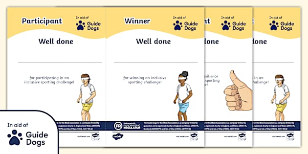 Guide Dogs: Inclusive Sports Day Certificate Pack (Ages 7-11)