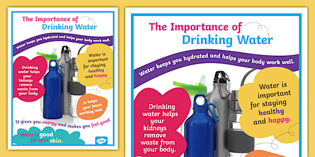 The Importance of Drinking Water Poster - Twinkl