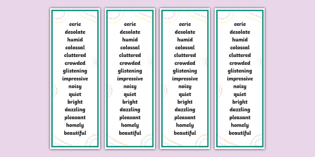 Adjectives for Settings Bookmark (teacher made) - Twinkl