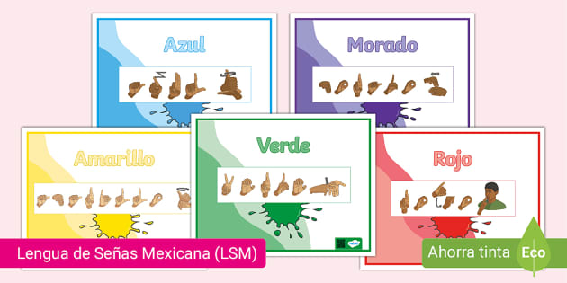 Colores en Lengua de Señas Mexicana - Carteles para Niños