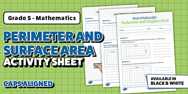 Grade 5 - Maths - Term 4 - Perimeter and Surface Area - Activity Sheet ...