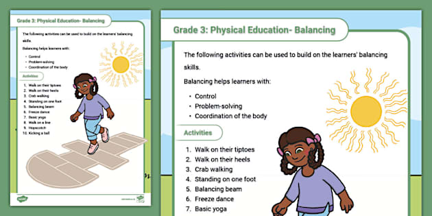 Grade 3 Physical Education: Balancing Activities - Twinkl