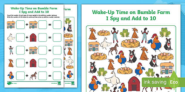 Wake Up Time On Bumble Farm I Spy And Add To 10 Wake Up Time On Bumble Farm I Spy And Add To 10