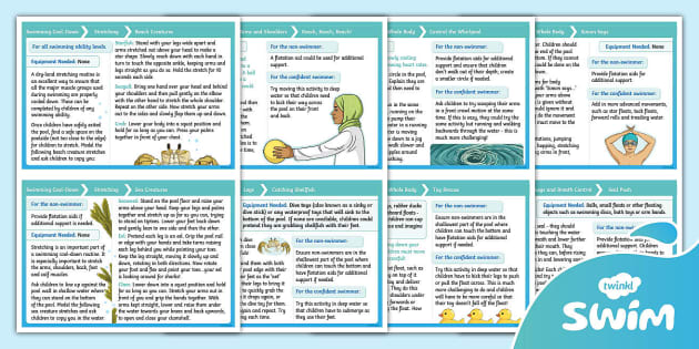 Cards for Swimming Cool-Downs - Twinkl Swim - PE - Move