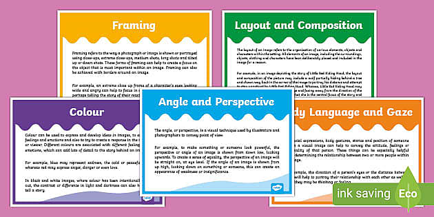 Visual Techniques Display Posters For Visual Literacy