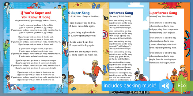 Superheroes Songs and Rhymes Resource Pack