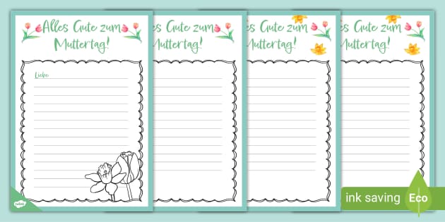 Muttertags-Briefvorlage (Teacher-Made) - Twinkl