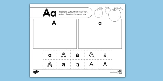 Uppercase and Lowercase A Sort (teacher made) - Twinkl