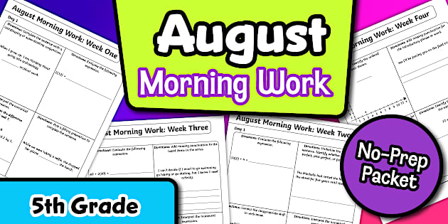 Fifth Grade August Morning Work Bundle (Teacher-Made)