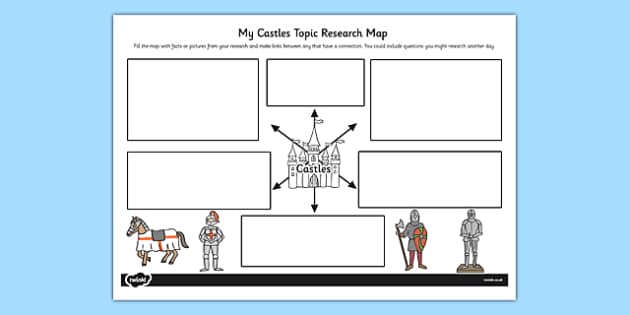 Castles Map - Topic Research Activity (teacher made)