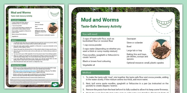 Taste-Safe Mud and Worms Sensory Recipe | Sensory Play