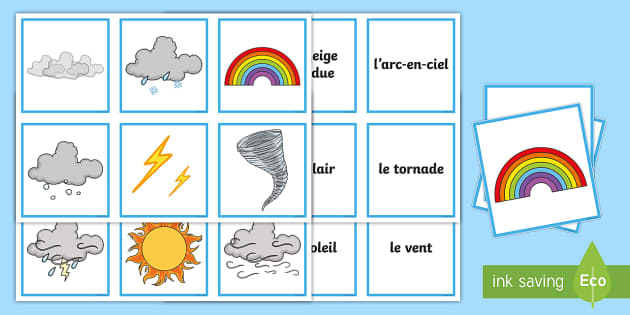 French Weather Words | Types of Weather French Snap Activity