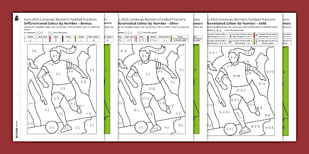 👉 England Women's Football KS3 Fractions Worksheet | Beyond