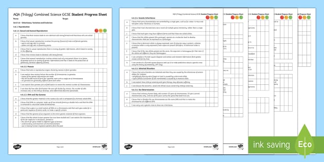 Inheritance Topic Checklist | AQA Combined Science | Beyond