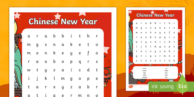 Chinese New Year Word Search | Twinkl Learning Resources