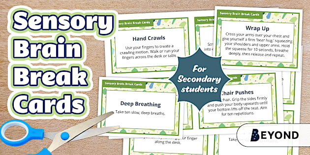 Sensory Brain Break Cards for Secondary Students