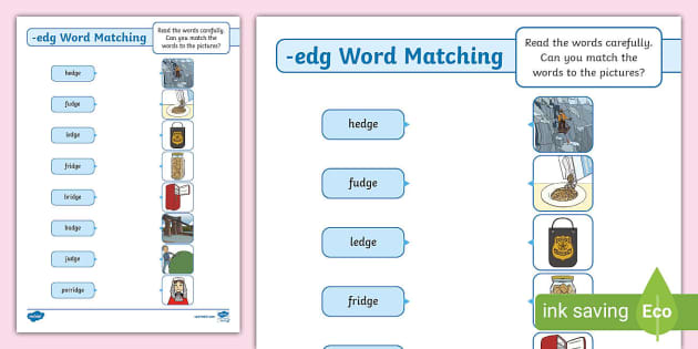 -dge Matching Activity (Teacher-Made) - Twinkl