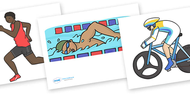 The Olympics Editable Images Triathlon (teacher made)