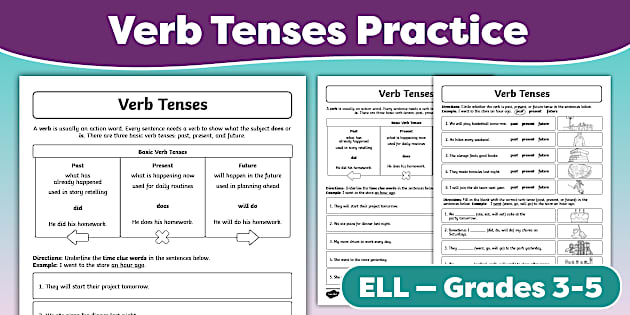 Verb Tenses Worksheet for ELL