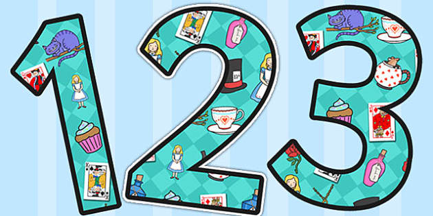 Alice in Wonderland Themed A4 Display Numbers (teacher made)