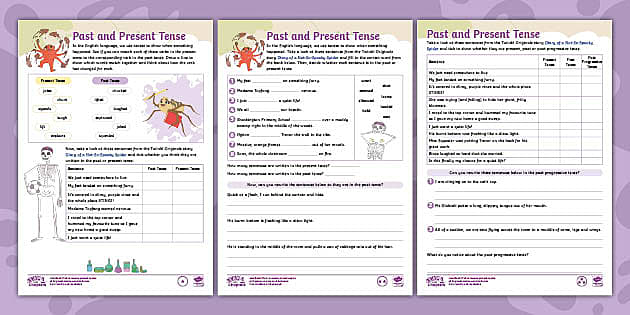 'Diary of a Not-So-Spooky Spider' Past and Present Tense