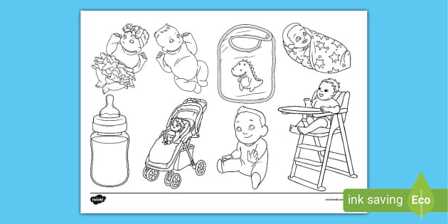 Baby Doodle Colouring Page (teacher made) - Twinkl