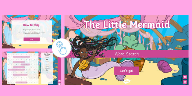 * NEW * Interactive The Little Mermaid Word Search - Twinkl