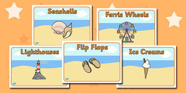 Editable Class Group Signs (Seaside) (teacher made)