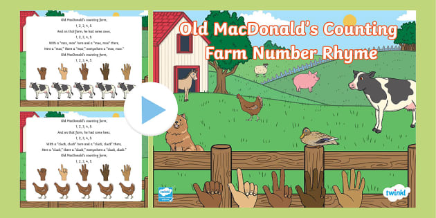 Old MacDonald's Counting Farm Number Rhyme PowerPoint