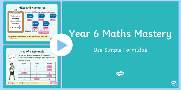 Simple Algebra Questions For Year 6 Use Simple Formulae