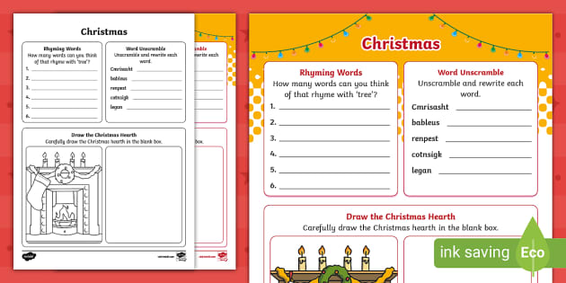 Christmas Boredom Buster Worksheet (Hecho por educadores)