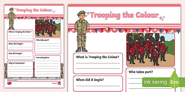 Trooping the Colour KS1 Fact File Template (Teacher-Made)
