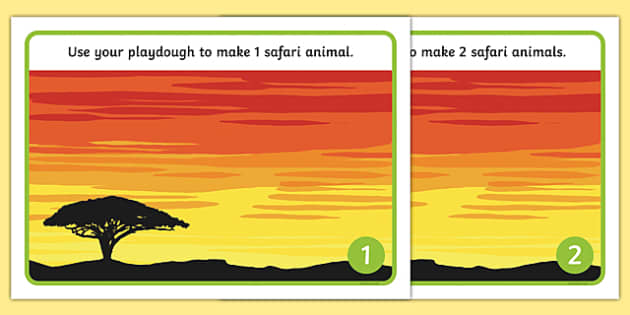 Safari Sunset Playdough Mats. Early Years Lessons. - Twinkl