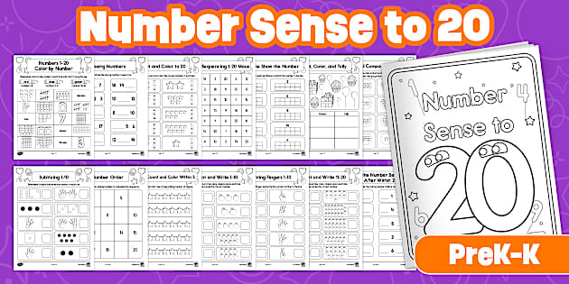 Number Sense to 20 Workbook for PreK-K