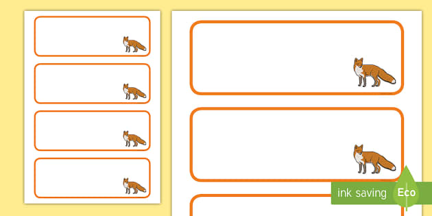 FREE! - Fox Themed Editable Drawer-Peg-Name Labels (Blank)
