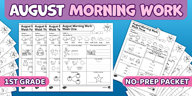 1st Grade Morning Worksheets | Math Resources | Twinkl USA