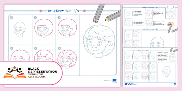 how to draw hair afro