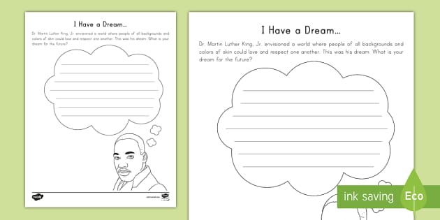 I Have a Dream... Worksheet / Worksheet - MLK; Black History Month, Civil